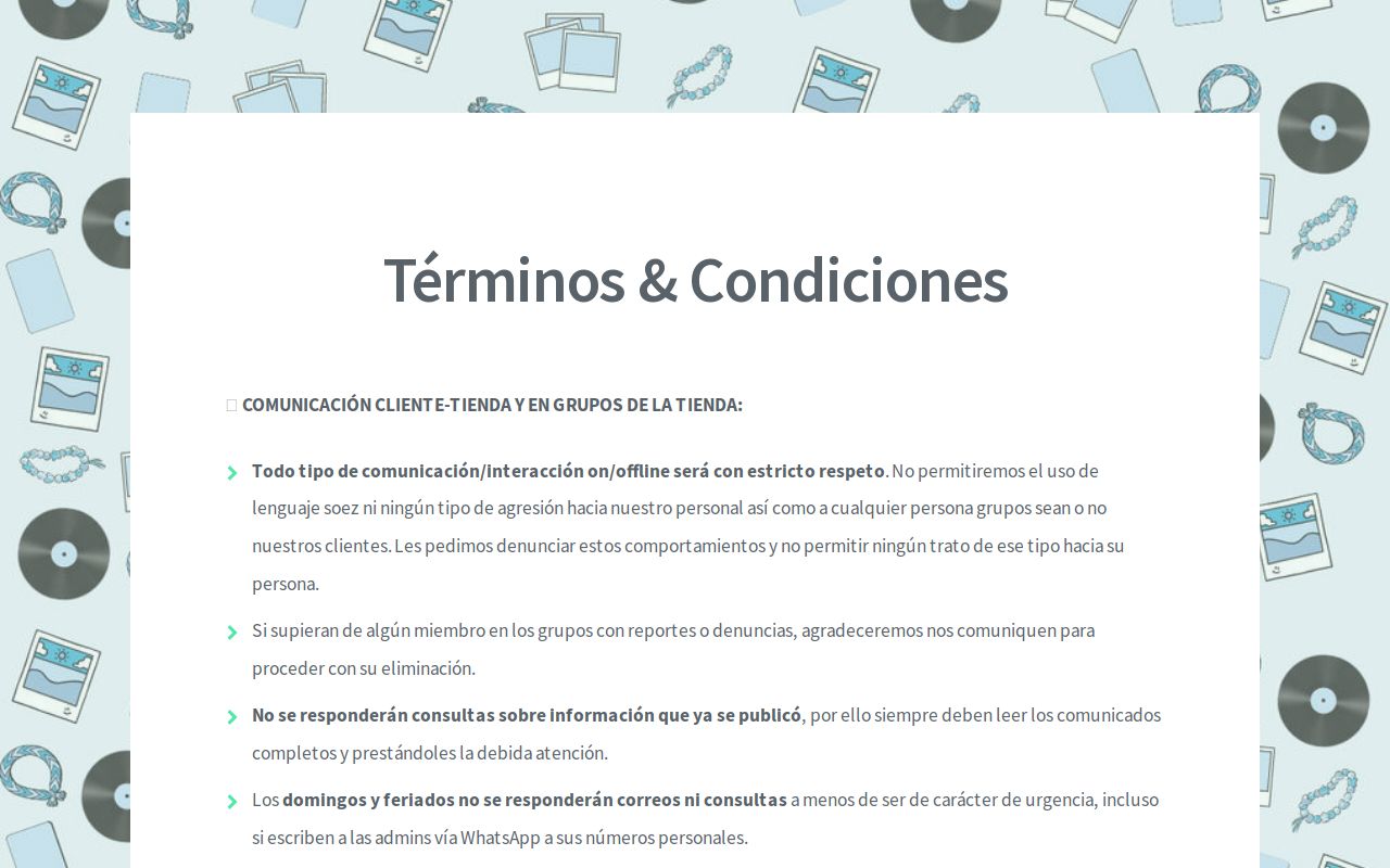 Términos & Condiciones